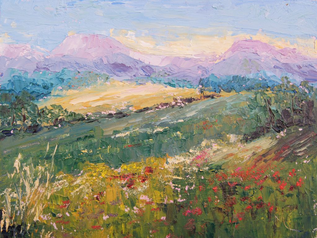 Artbymarion - Joy of Colour: Provence Landscape Knife painting No.3 in oils